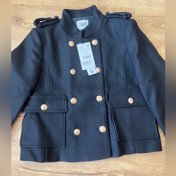 Zara | Jackets & Coats | Zara Gold Buttons Wool Jacket | Poshmark